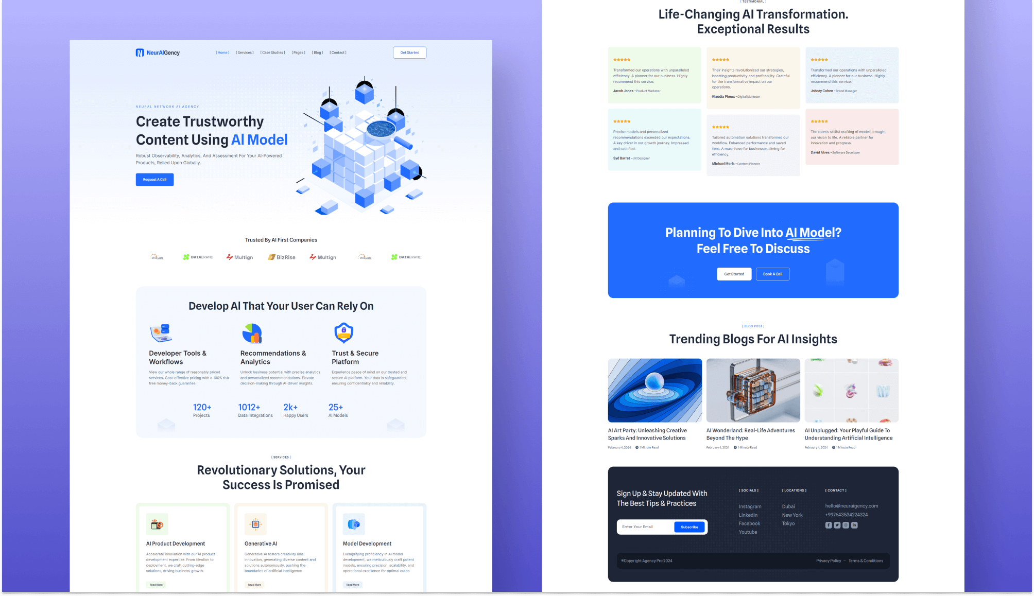 NeurAIGency - Artificial Neural Network AI / AI Startup Website ...
