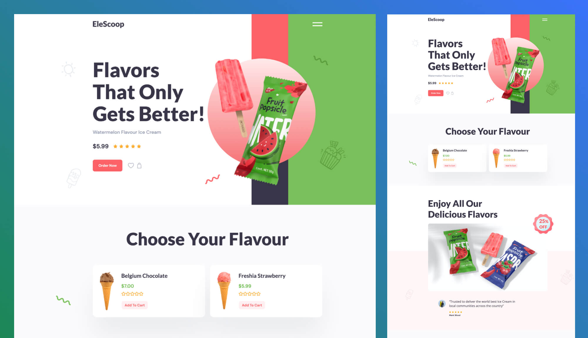 EleScoop - Ice Cream Website Template For Elementor | Templately