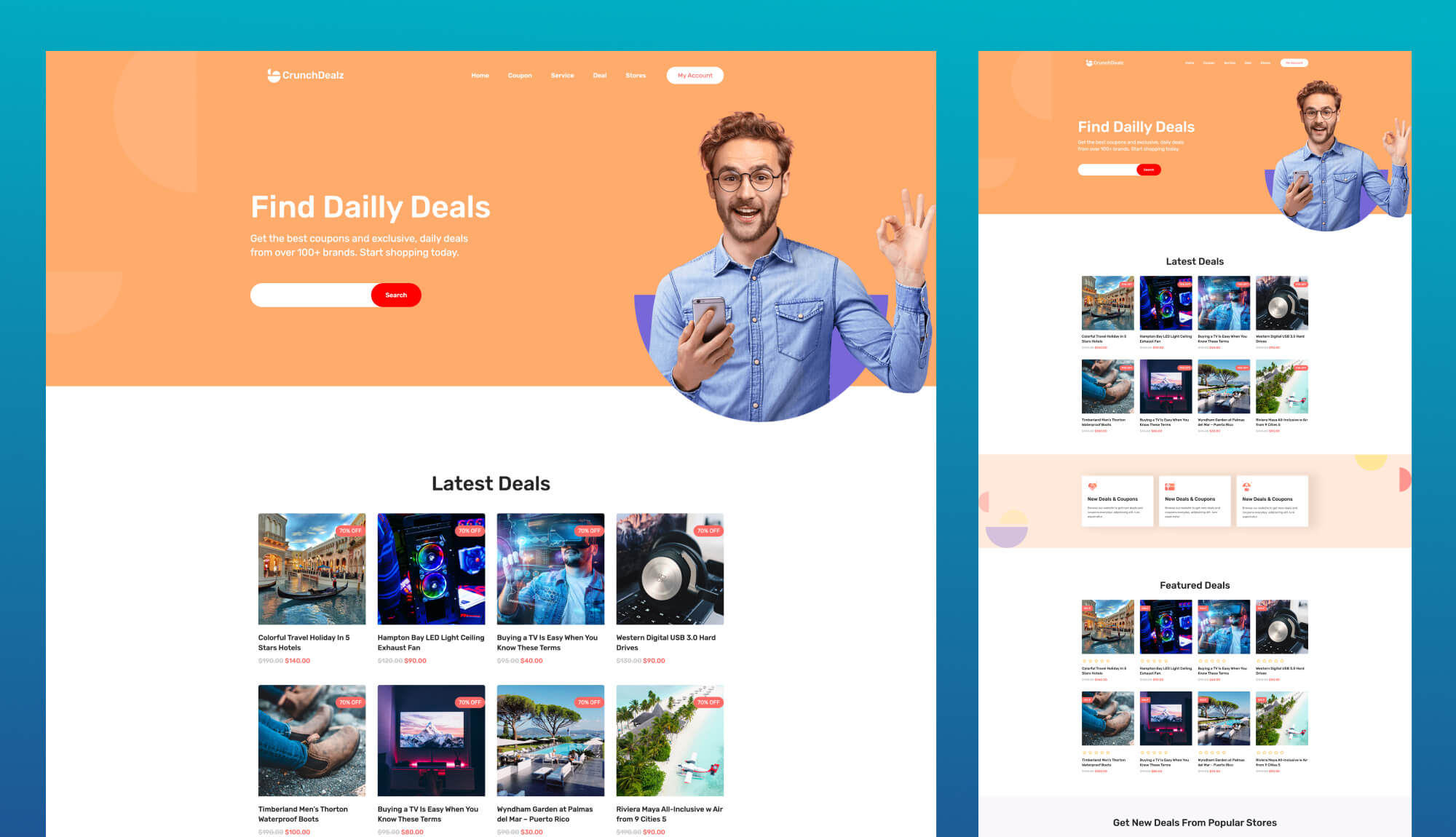 CrunchDealz - Coupon/Deals Page Template For Gutenberg | Templately