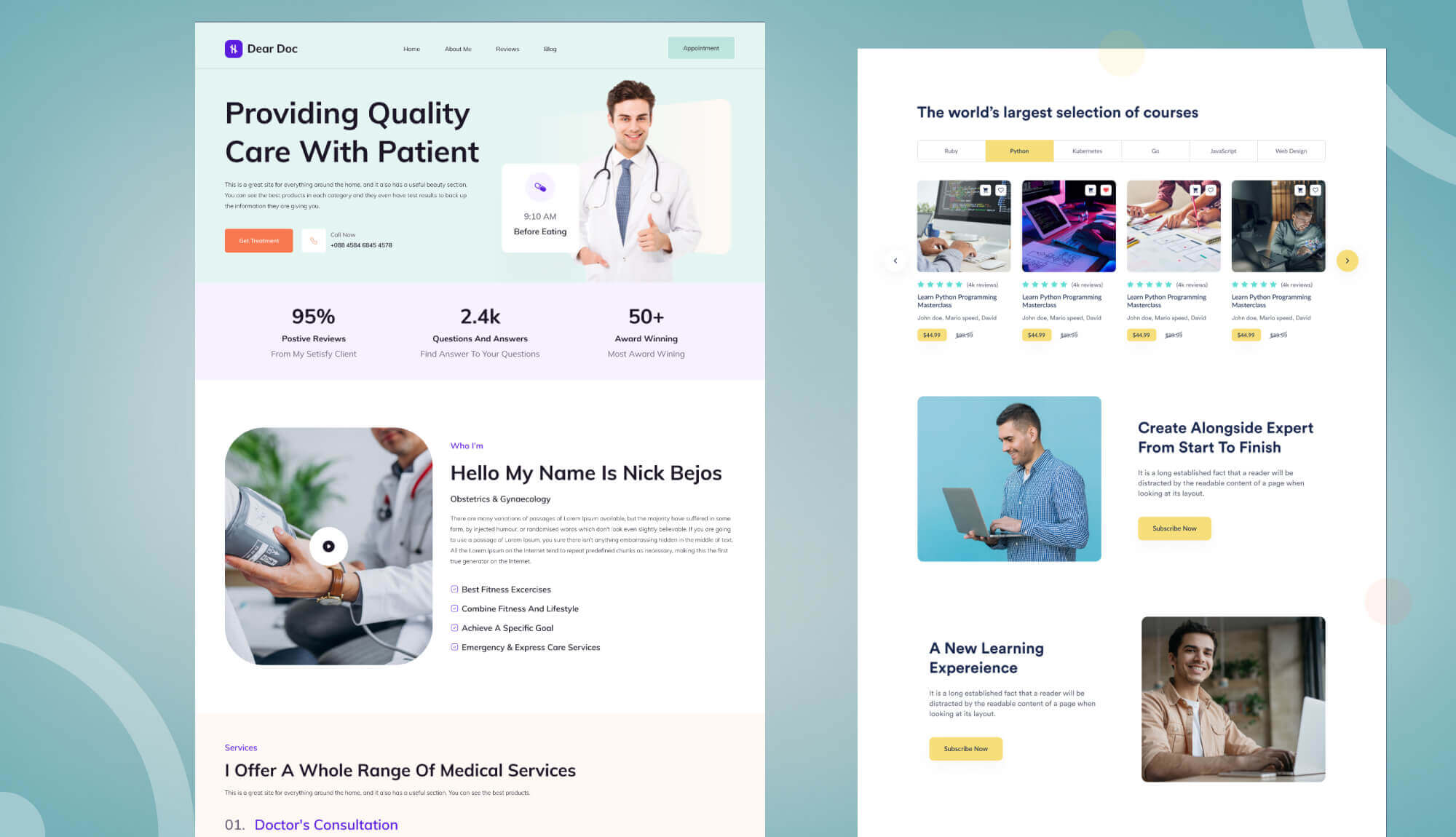Dear Doc - Personal Website Template For Doctors | Templately