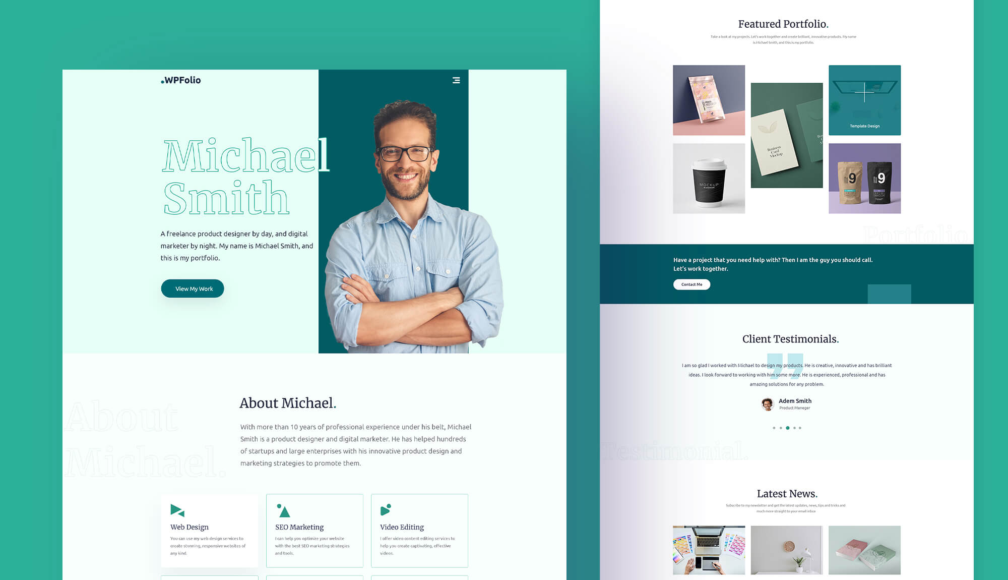 Michael - Minimalist Portfolio Website | Templately