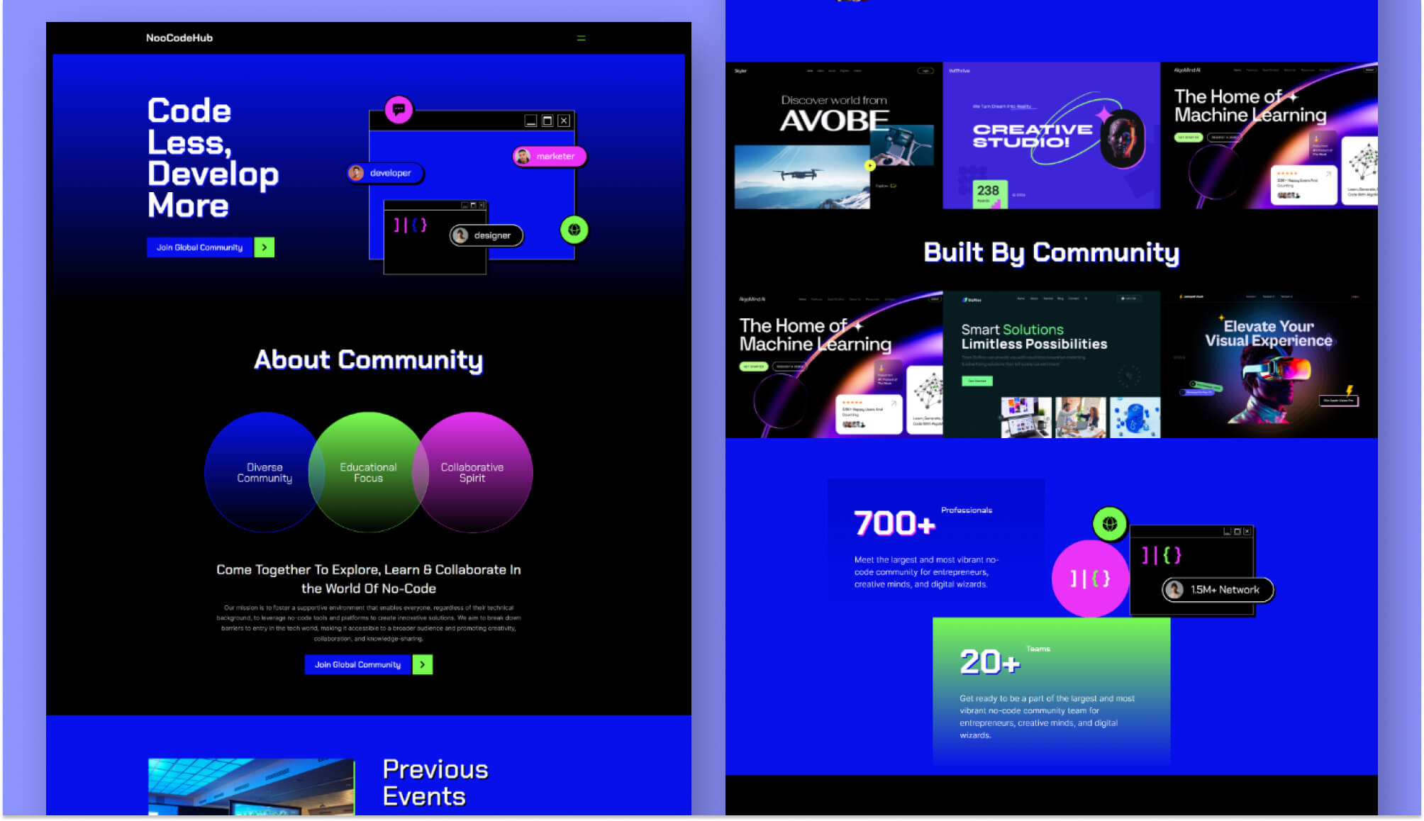 NooCodeHub - No Code Community Website Template For Gutenberg | Templately
