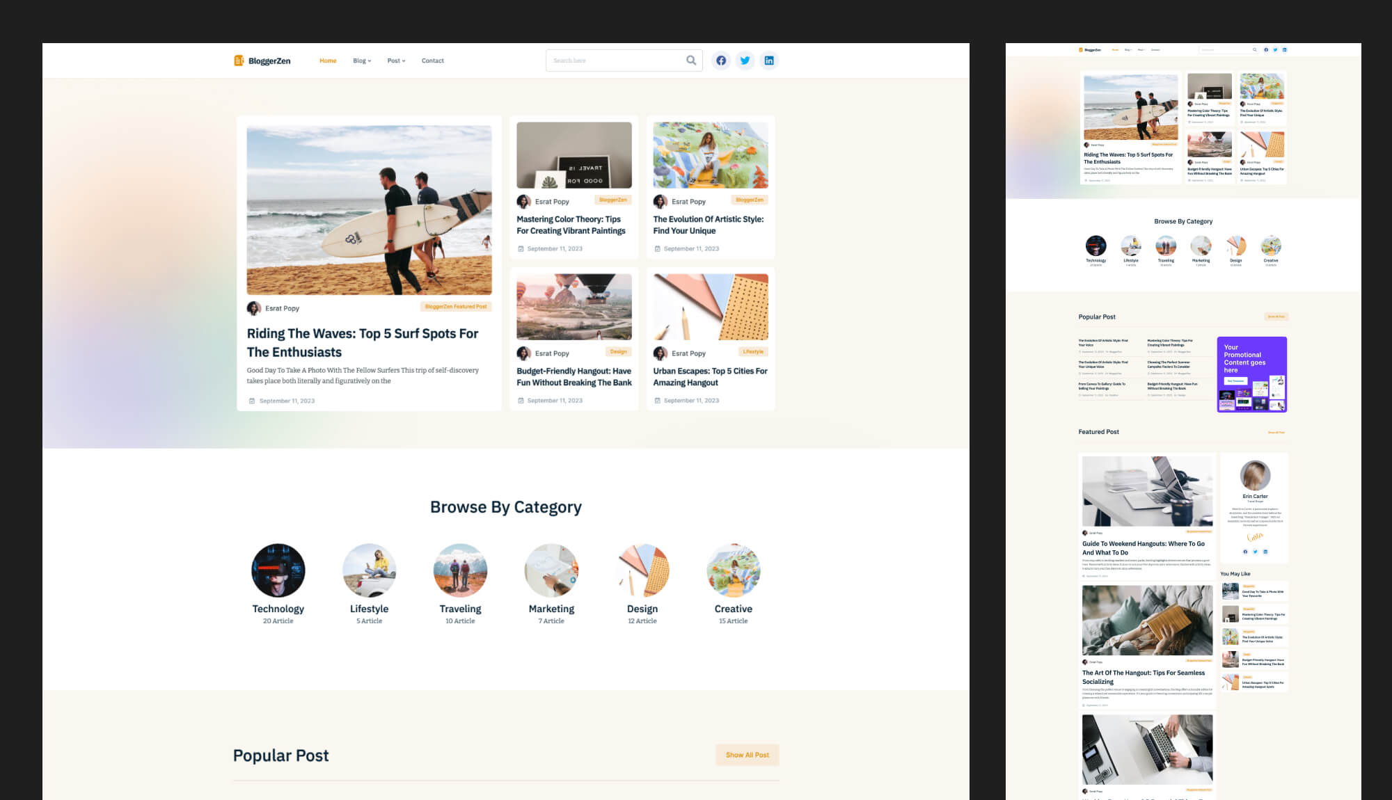 BloggerZen - Blogging Website Template For Elementor | Templately
