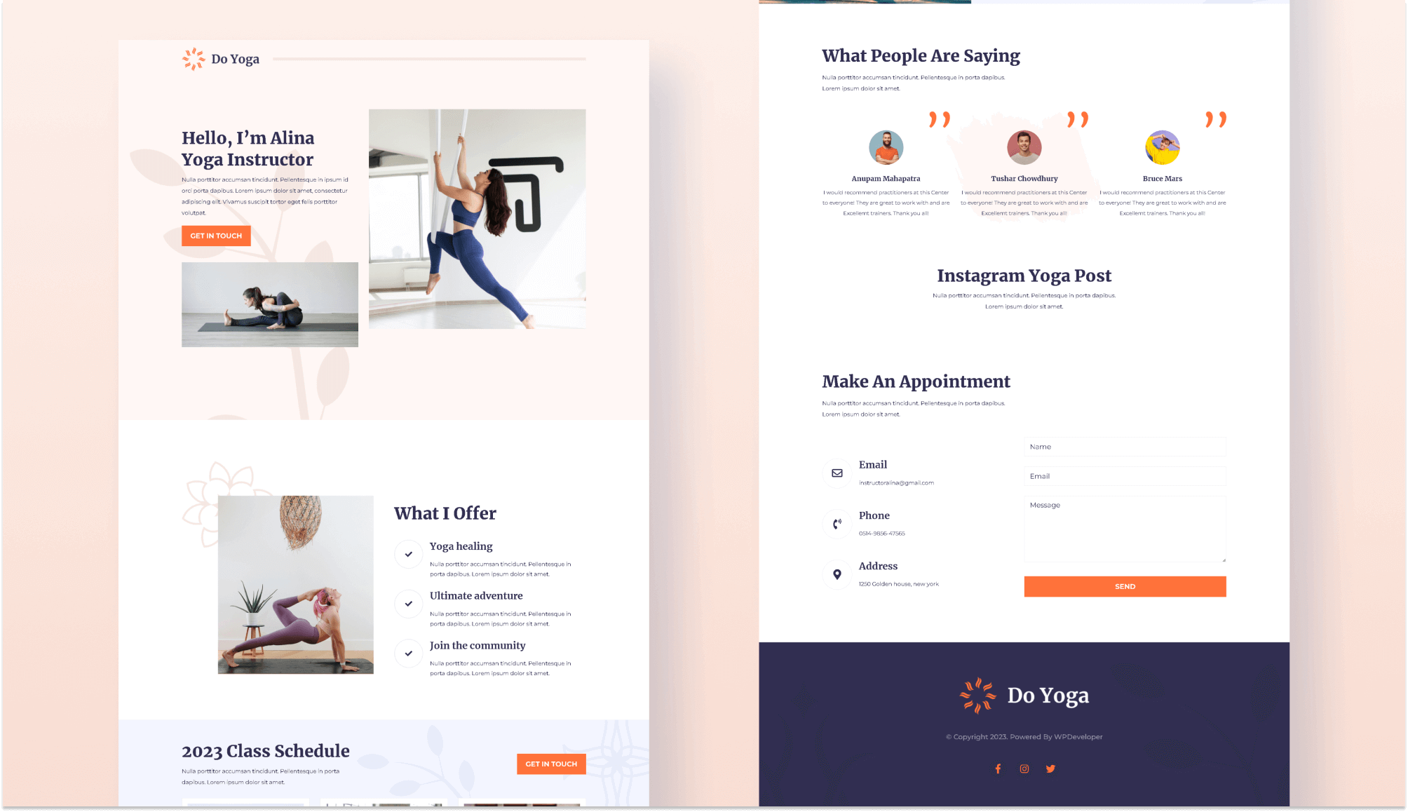 Do Yoga - Yoga Instructor Personal Website Template For Gutenberg | Templately