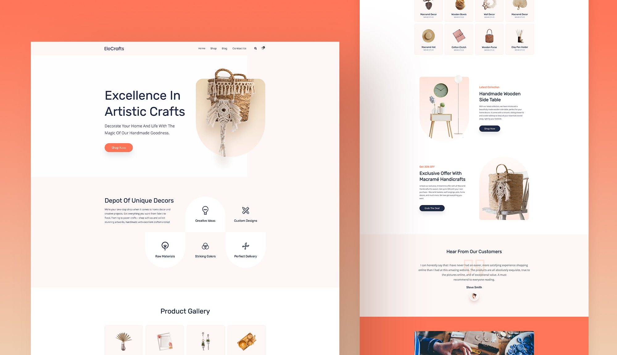 EleCrafts - Craft Store Website For Gutenbergerg | Templately