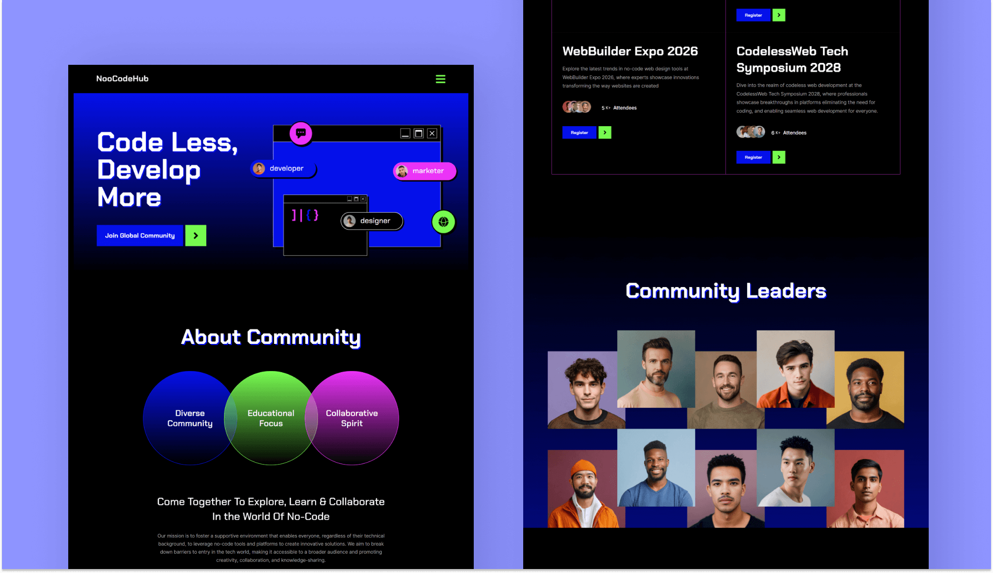 NooCodeHub - No Code Community Website Template | Templately