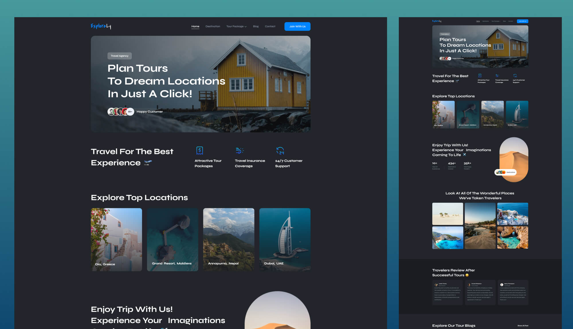 ExploreLy - Travel Agency Website For Elementor | Templately