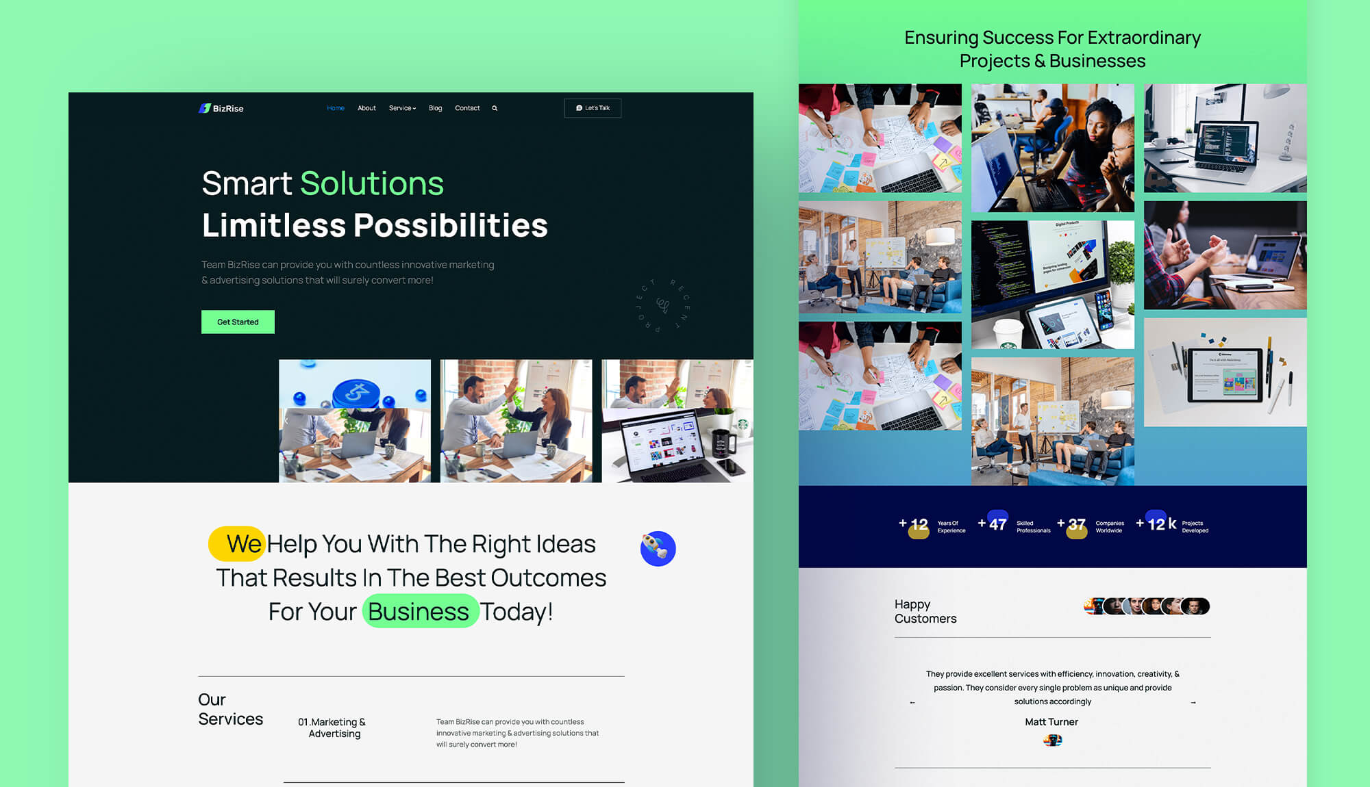 BizRise - Multipurpose Agency Website For Elementor | Templately