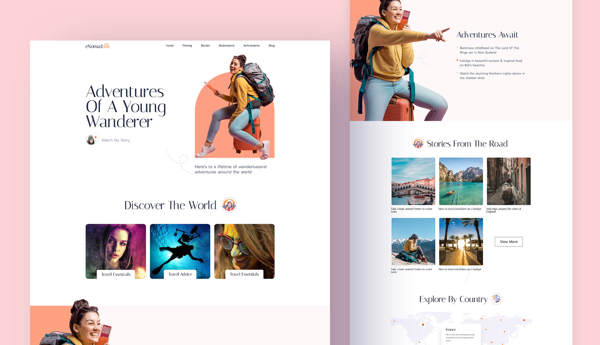 eNomad - Personal Travel Blog Template For Gutenbe | Templately