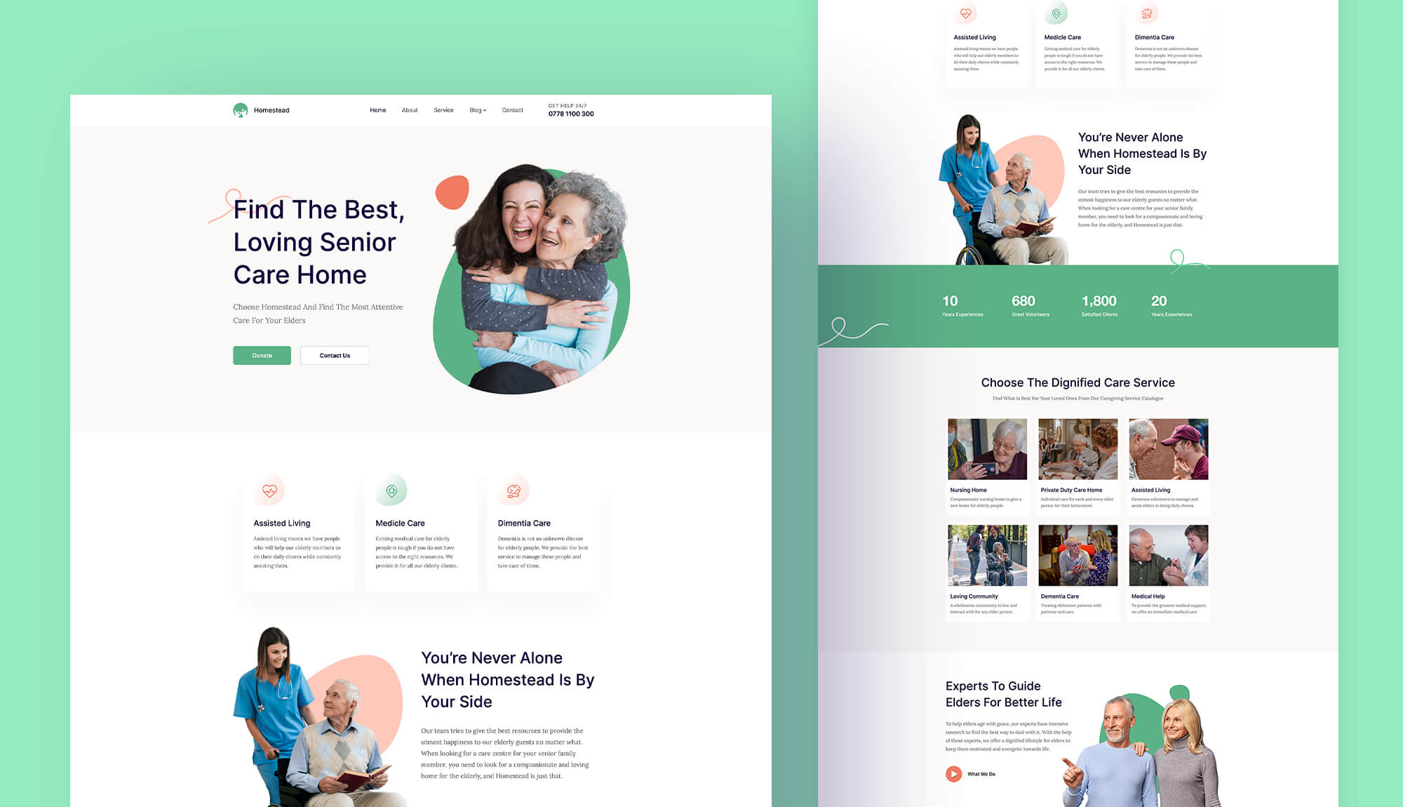 Homestead - Senior Care Service Website For Gutenberg | Templately ...