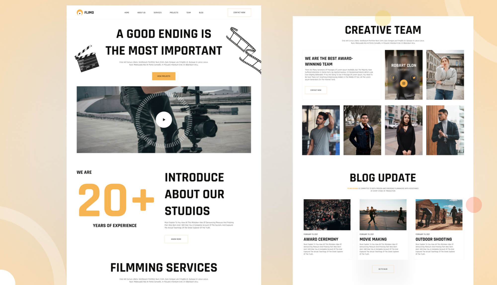 Flimo - Film Production House Website Template | Templately