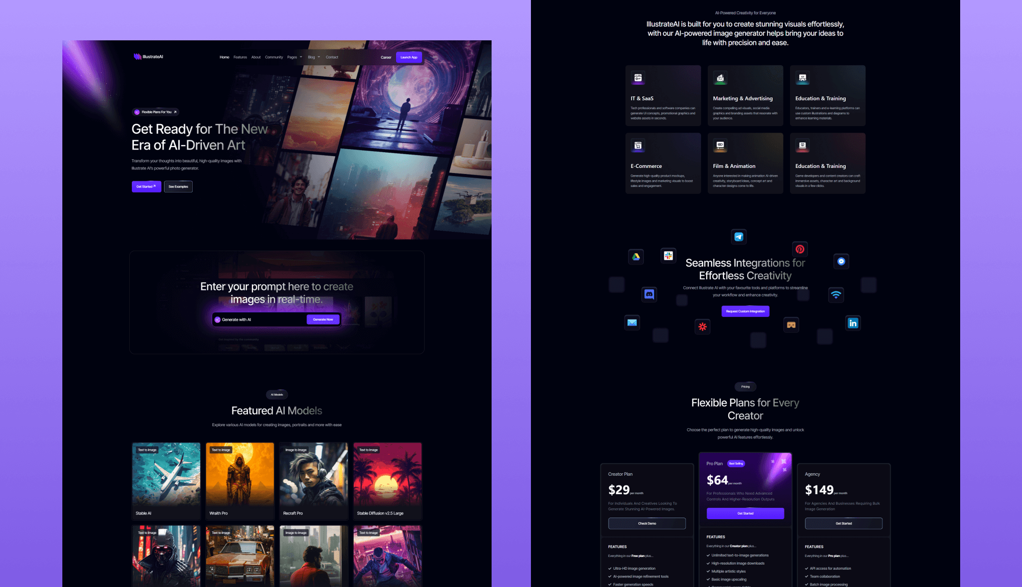 IllustrateAI - Elementor Template For AI Photo Creation Website | Templately