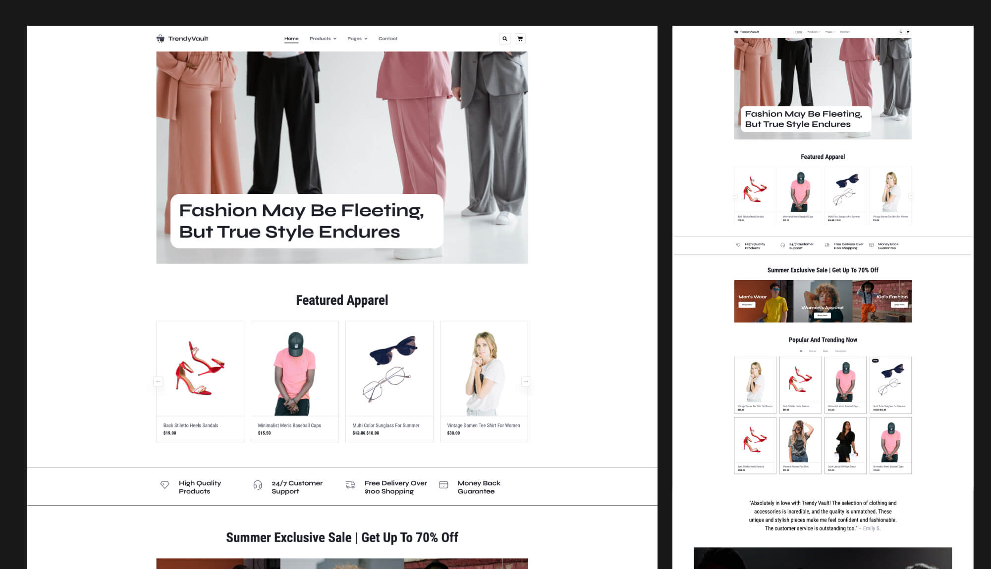 TrendyVault - WooCommerce Fashion Store Template For Elementor | Templately