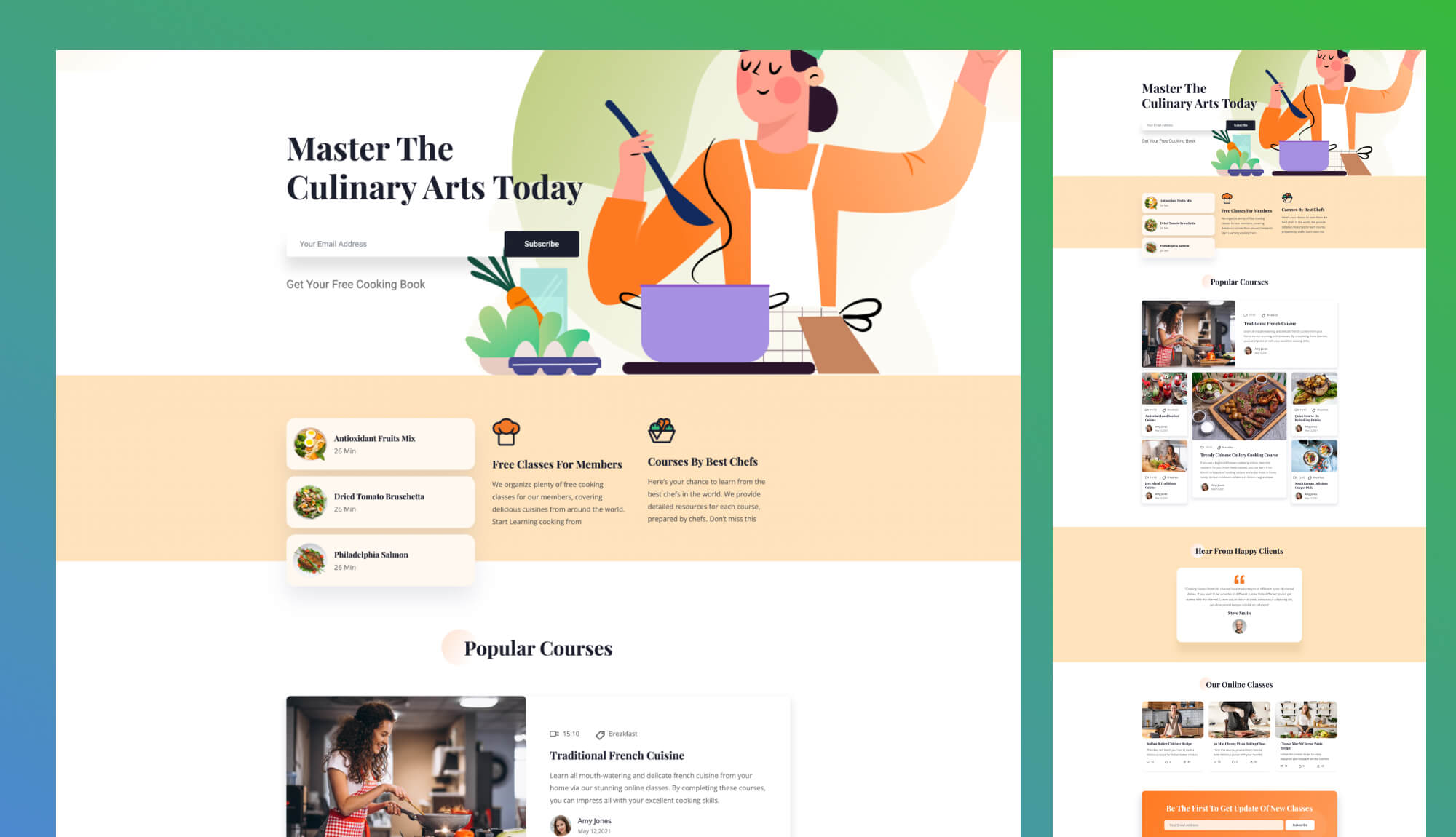 Bitesize - Cooking Class Site Template Gutenberg | Templately